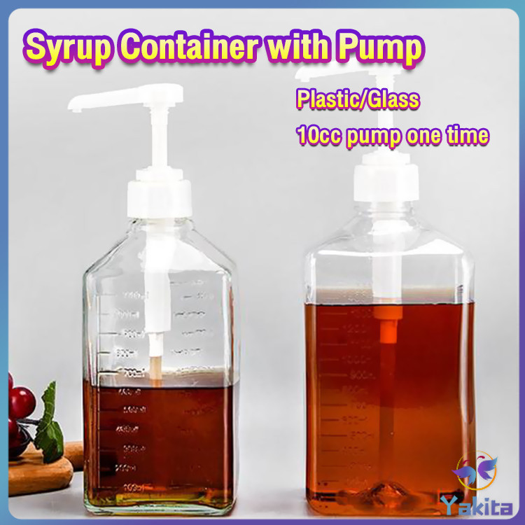 Yaki Plastic Glass Syrup Container with Pump (10cc) - For Sugar Syrup ...