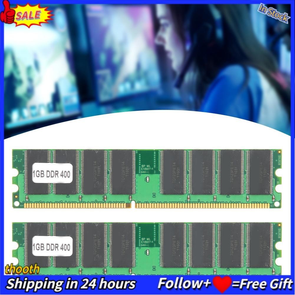 Thooth 2Pcs 1GB DDR Laptop Desktop Memory RAM 400Mhz PC-3200 2.6V 184Pin for | Shopee Philippines