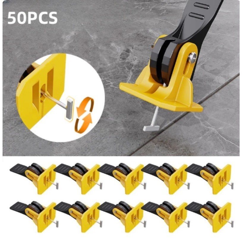 50pcs Tile Leveling System For Tile Laying Tile Leveling System Clips Floor Leveler Adjuster Kit