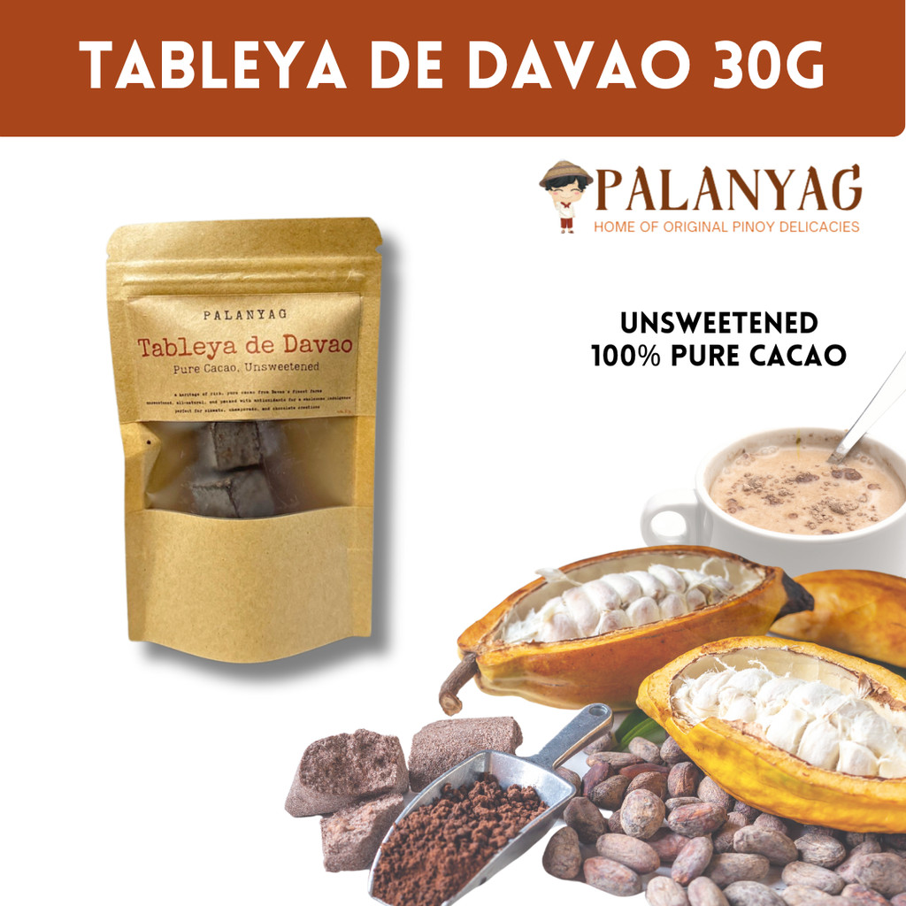 Palanyag Tableya de Davao 30g – 100% Pure Cacao Unsweetened Chocolate ...