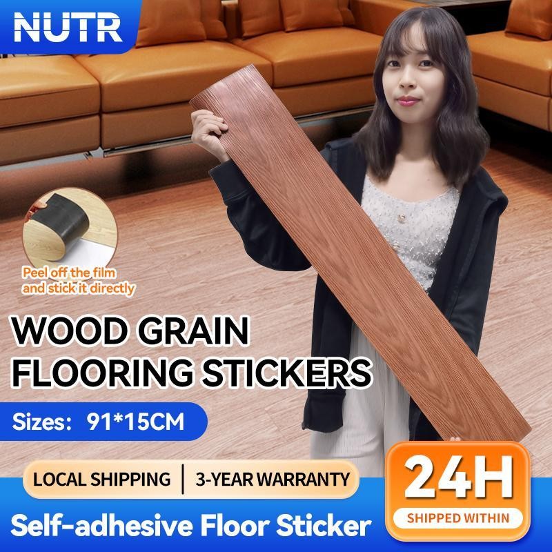 0-NUTR 91cm*15cmFloor Mat Stickers Waterproof Self Adhesive PVC Wooden ...