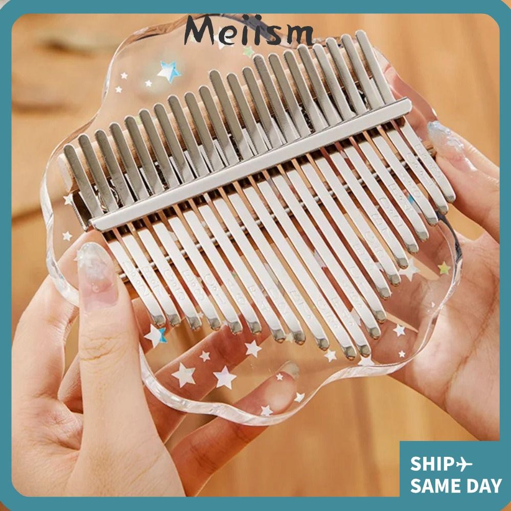 MEIISM Kalimba Thumb Piano, Flower Transparent Acrylic Crystal Thumb ...