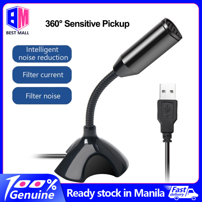 Laptop Microphone 360° Adjustable USB Gaming MicPlug And Play Computer ...
