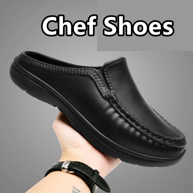 Anti-slip Chef Shoes Men's New Style Kitchen Work Shoes Baotou Half ...
