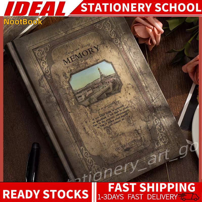 A5 Hardcover 320Pages Student Notebook Retro European Style Thick ...