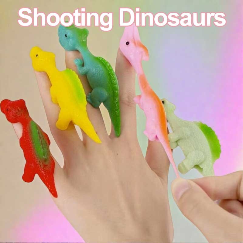 Shooting Dinosaur Finger Dinosaur Toy Paste Toy Rubber Mischief Hands ...