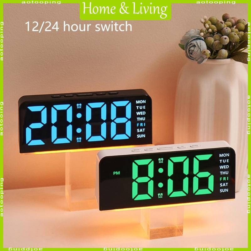 AOTOO Modern LED Mood Lamp and Alarm Clock with Adjustment Brightness ...