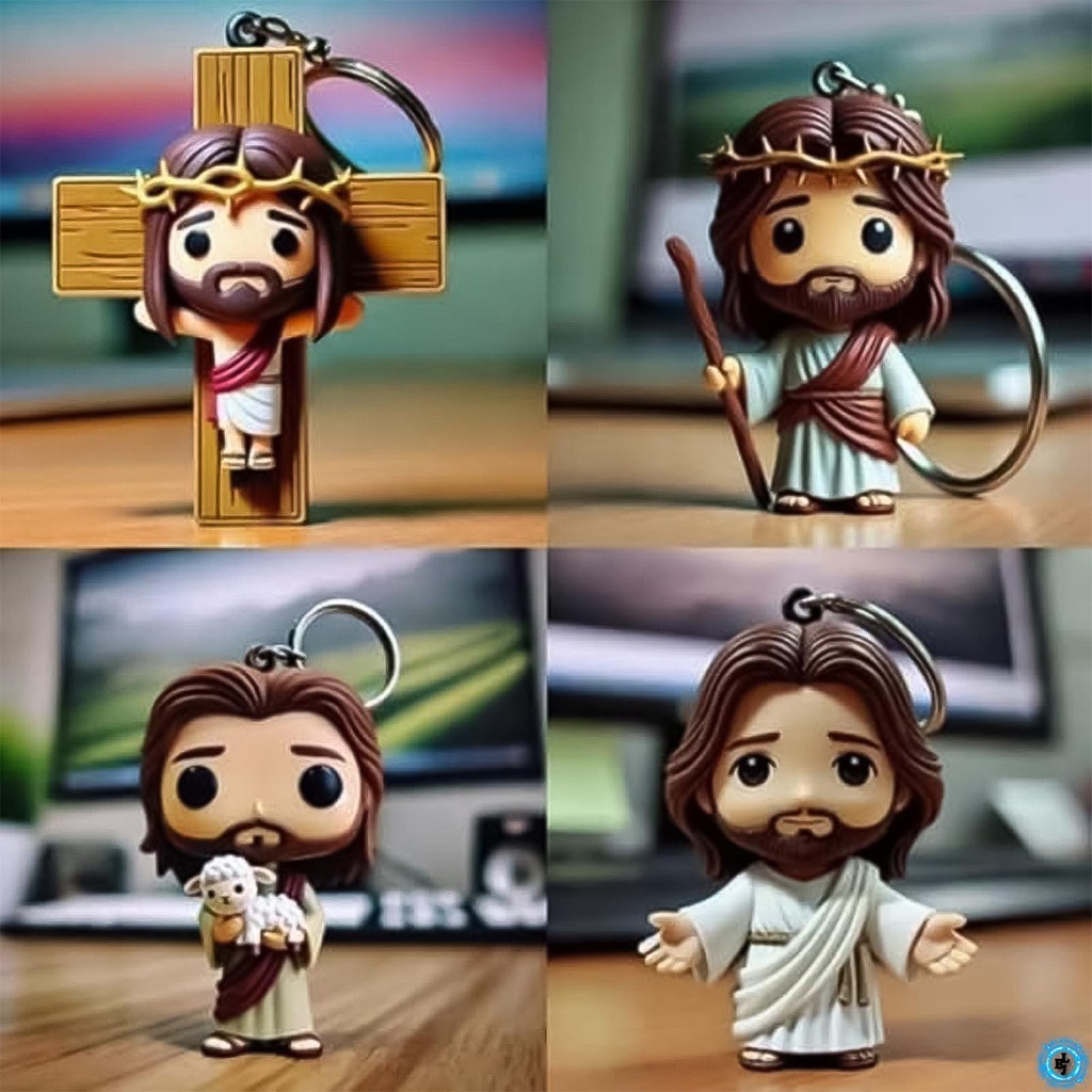 Jesus Doll Pendant Keychain Creative Hanging Chain Fashion Keychain ...