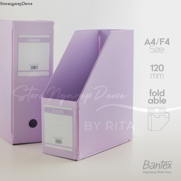 BOX FILE MAGAZINE FILE FOLIO 10 CM 4011 24 bantex LIGHT LILAC thick ...