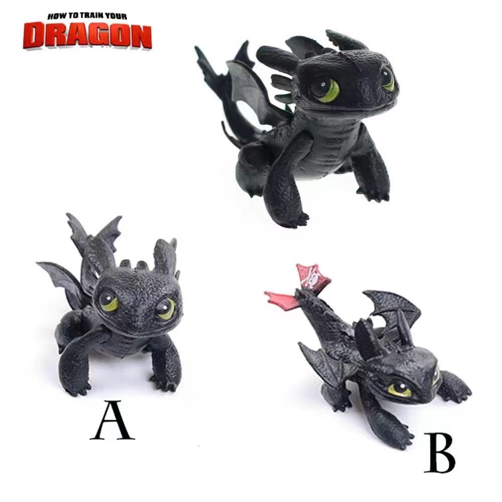 2pcs 8cm How to Train Your Tragon Cartoon Figure doll PVC Toothless ...