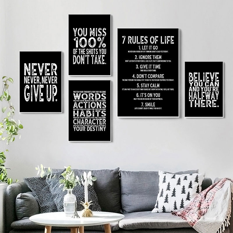 Modern Simple Inspirational Quotes Canvas Poster Prints Fashion Wall ...