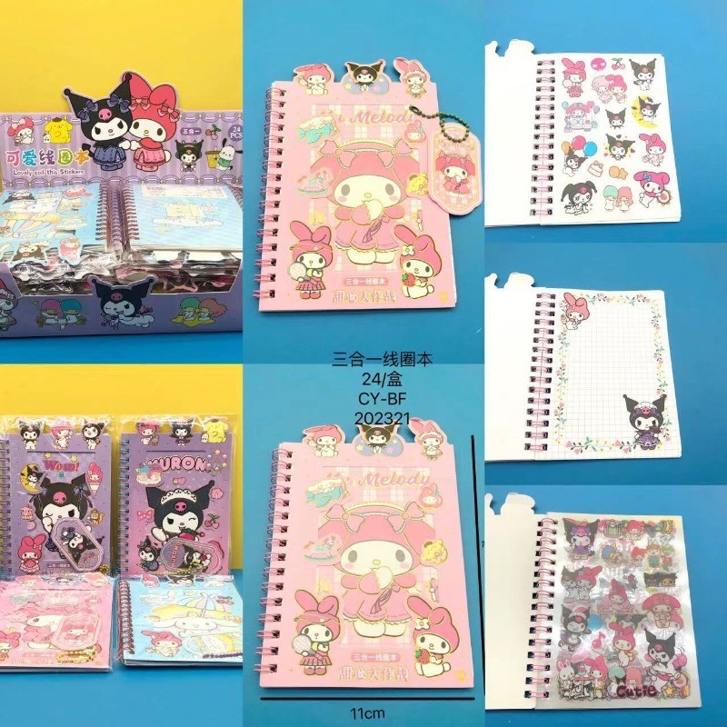 Cute KT Sticker Book Kawaii Cartoon Kuromi Deco Material Stickers ...