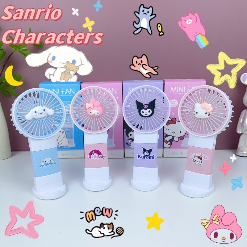 Kuromi Anime Small fan Cute Cartoon Portable strap Mini Fan Keychain ...