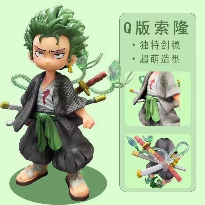 One Piece Hand-Made Version Sauron GK Sauron Three-Knife Zoro Desktop ...
