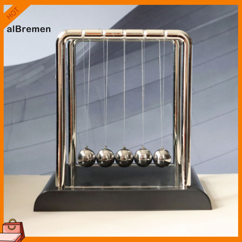 (New) Physics Demonstration Ornament Newton Cradle Ornament Square Design Newton's Cradle Metal ...