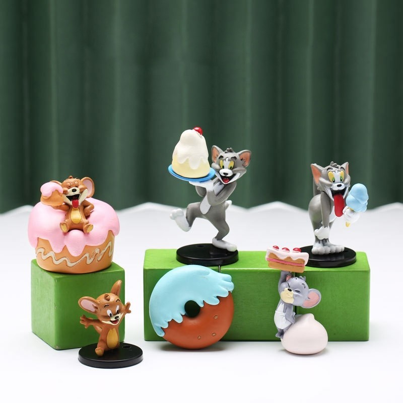 Tom And Jerry Display 1 Set 5pcs Tom And Jerry Figure Cute Minimalist ...