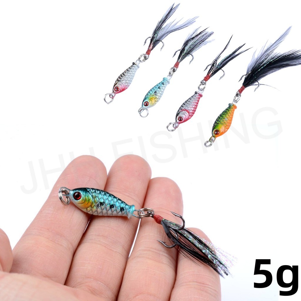 [ 3cm/5g ] Mini Jig Lure bait fast metal jig with 8# hook ready stock ...