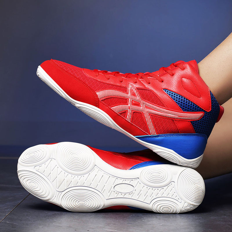 Wrestling shoes male Boxing Shoes Fighting Sanda Strength High Top ...