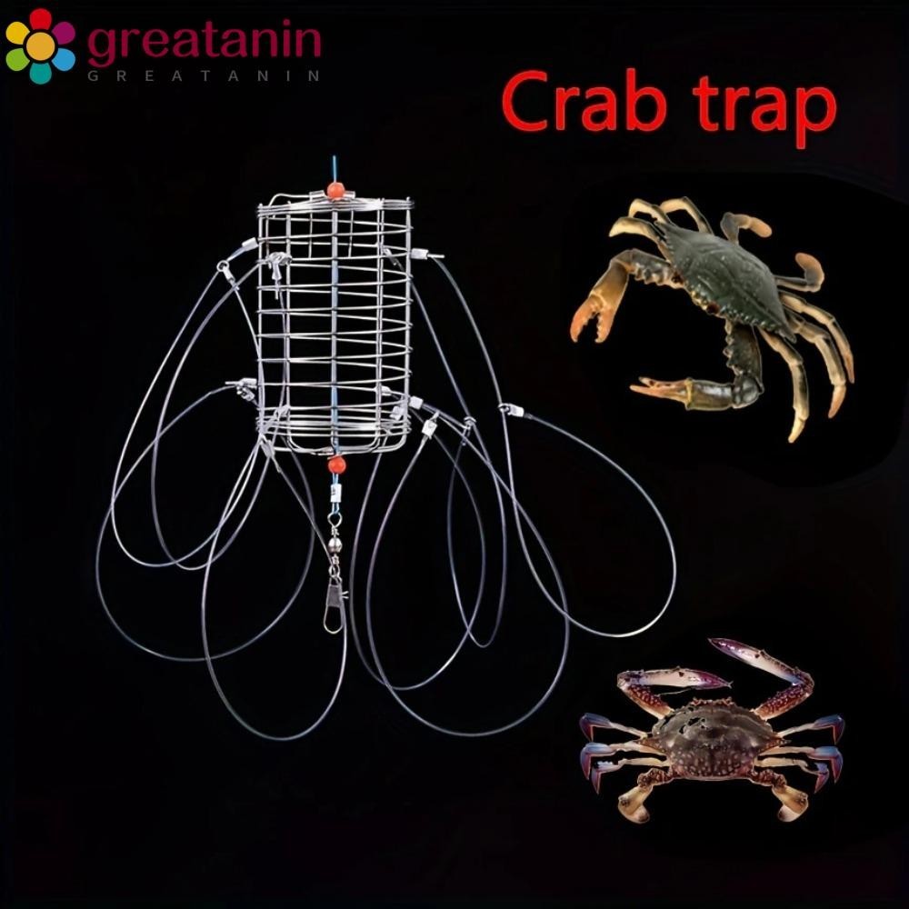 GREATANIN Catching Tool, Nylon Thread Stainless Steel Crab Trap ...