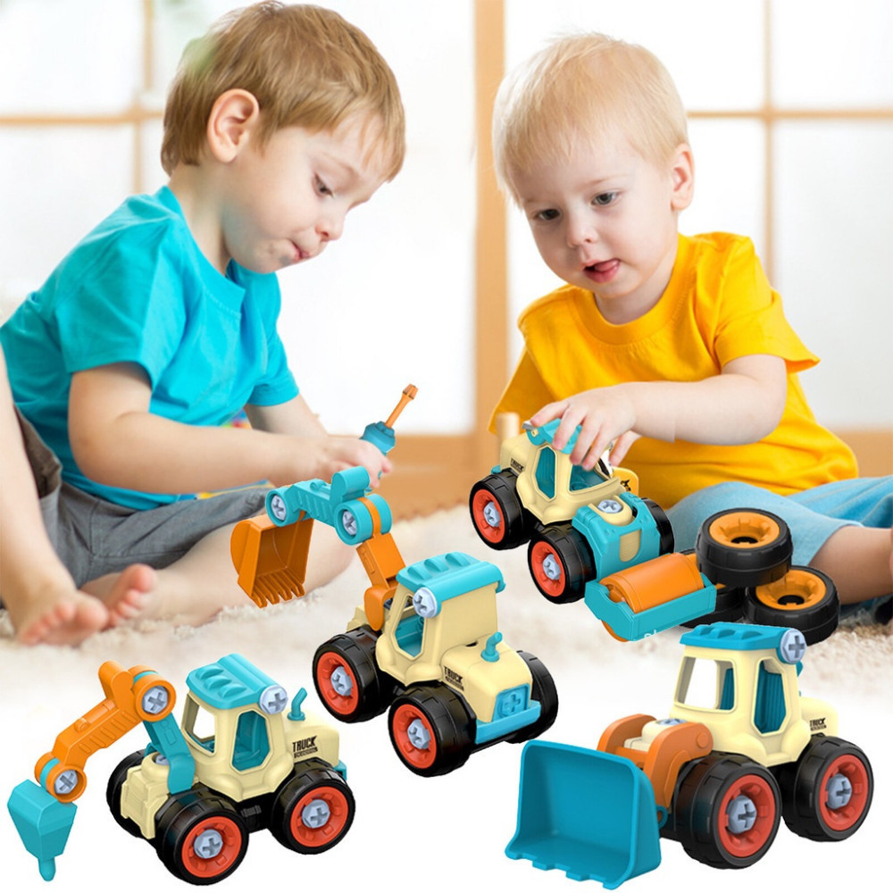 Toy Car Loader Excavator Model Truck DIY Disassemble 1 Set Has 4 Cars ...