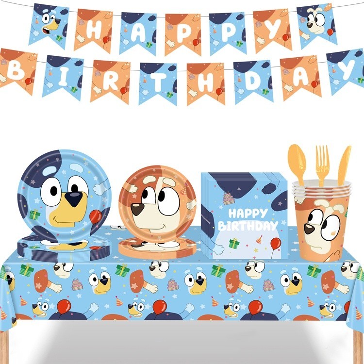 Bluey Family Cartoon Theme Party Tableware Children's Birthday ...