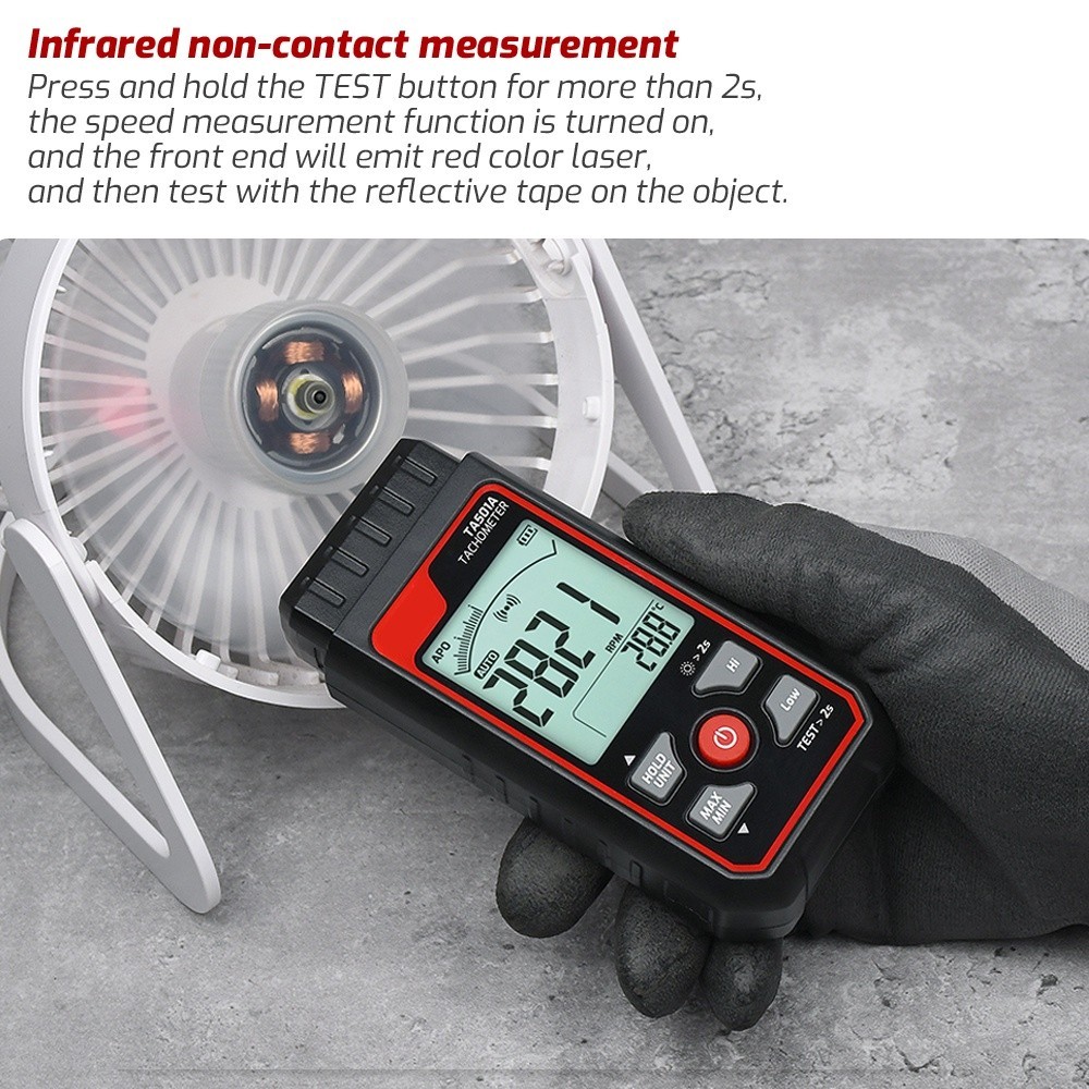TASI TA501A Handheld Digital Tachometer 2.5-99999RPM Non-contact Mini ...