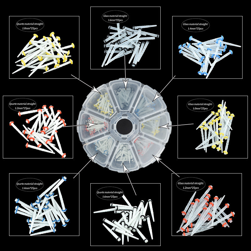 200pcs Dental Fiber Post with 1.0/1.2/1.4/1.6mm Posts Glass Quartzs ...