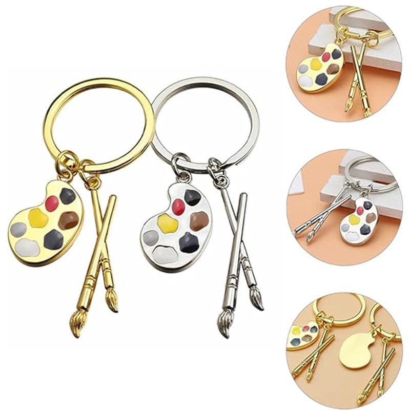 Creative Artist Paint Palette Keychain With Palette Pen Pendants Key ...