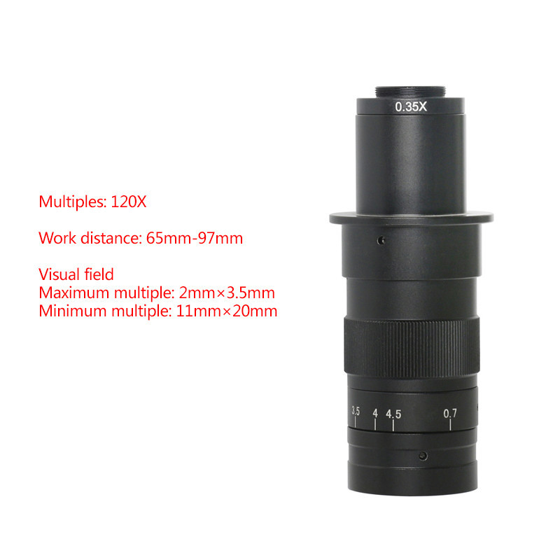 180X 120X 300X Zoom C-mount Lens microscopio Barlow Auxiliary Objective ...