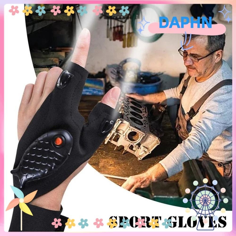 DAPHS Fingerless Gloves, Lighting Repair Finger Lamp USB Charged LED ...