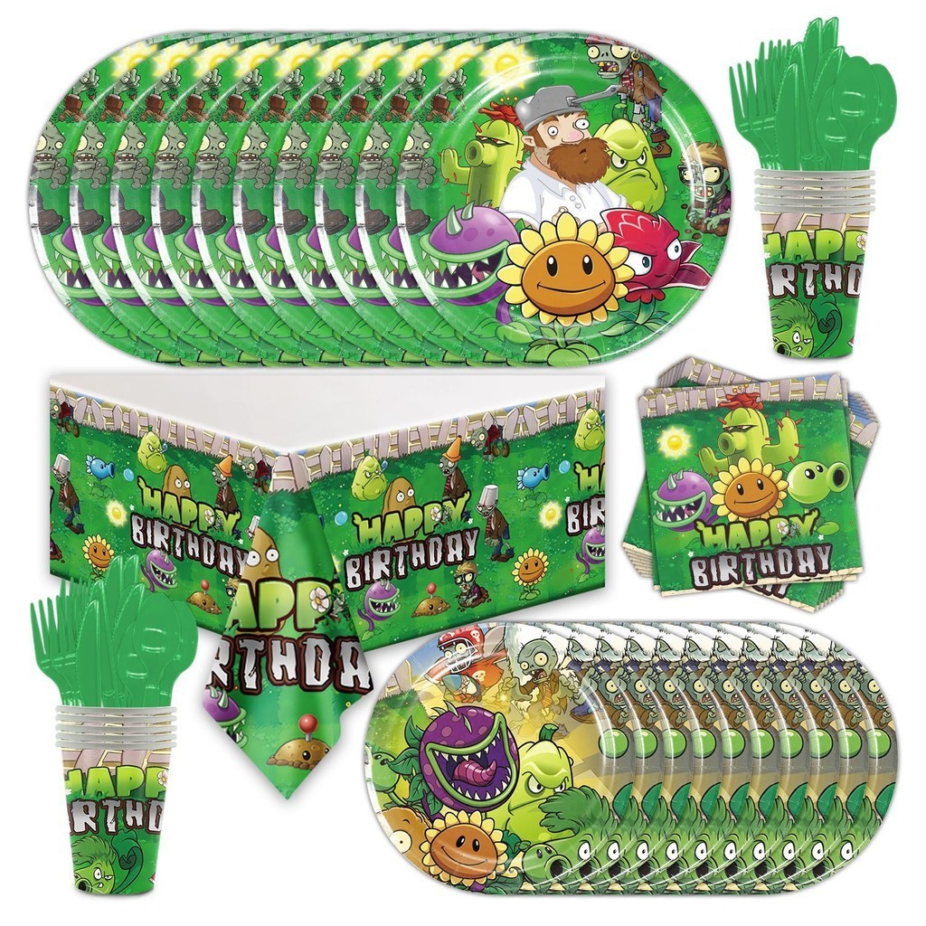Plants Vs Zombies PVZ Party Favor Plates Napkins Cups Tableware Party ...
