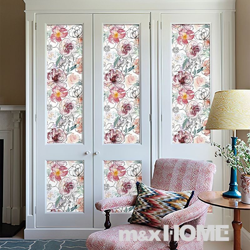 Floral Wallpaper Peel and Stick Wallpaper Pink Summer Flowers Wallpaper ...