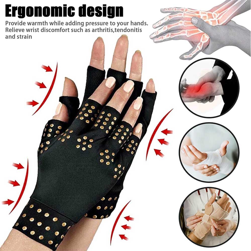 1Pair Magnetic Anti Arthritis Health Compression Therapy Gloves ...