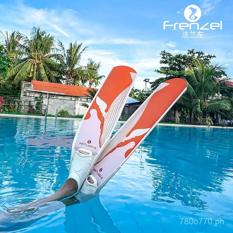 FRENZEL Flange Left2024Large Fin Whale Freediving Long Fins Pure Carbon ...