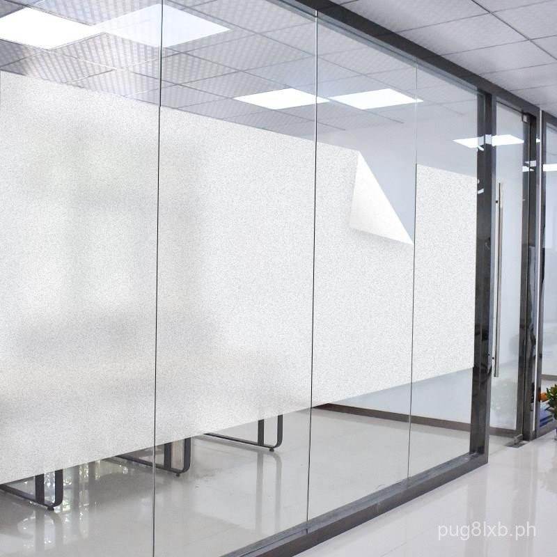 Office Glass Film Anti-Peeping No Glue Static Frosted Glass Sliding ...