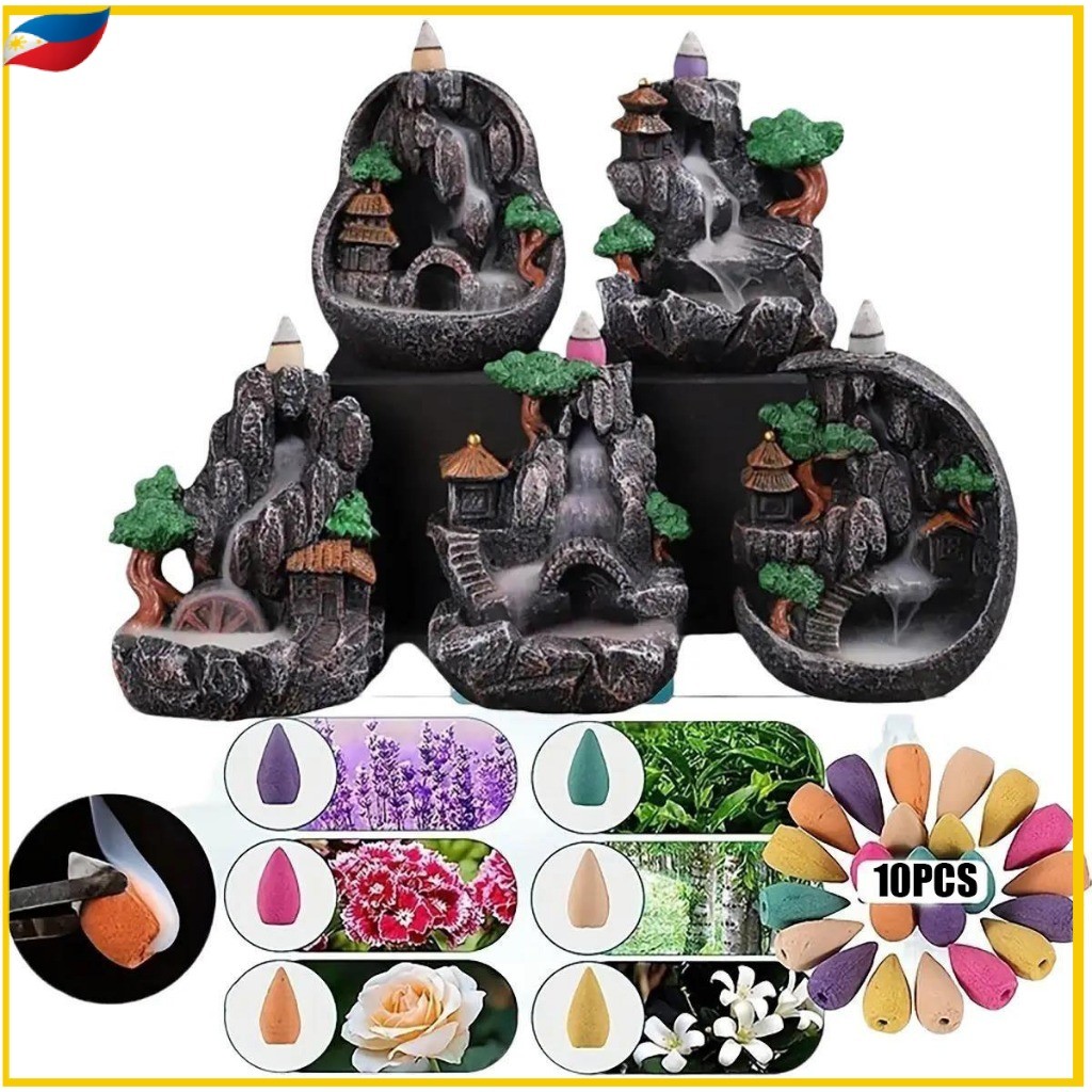 Resin Backflow Incense Burner Waterfall Incense Stick Holder/Incense ...
