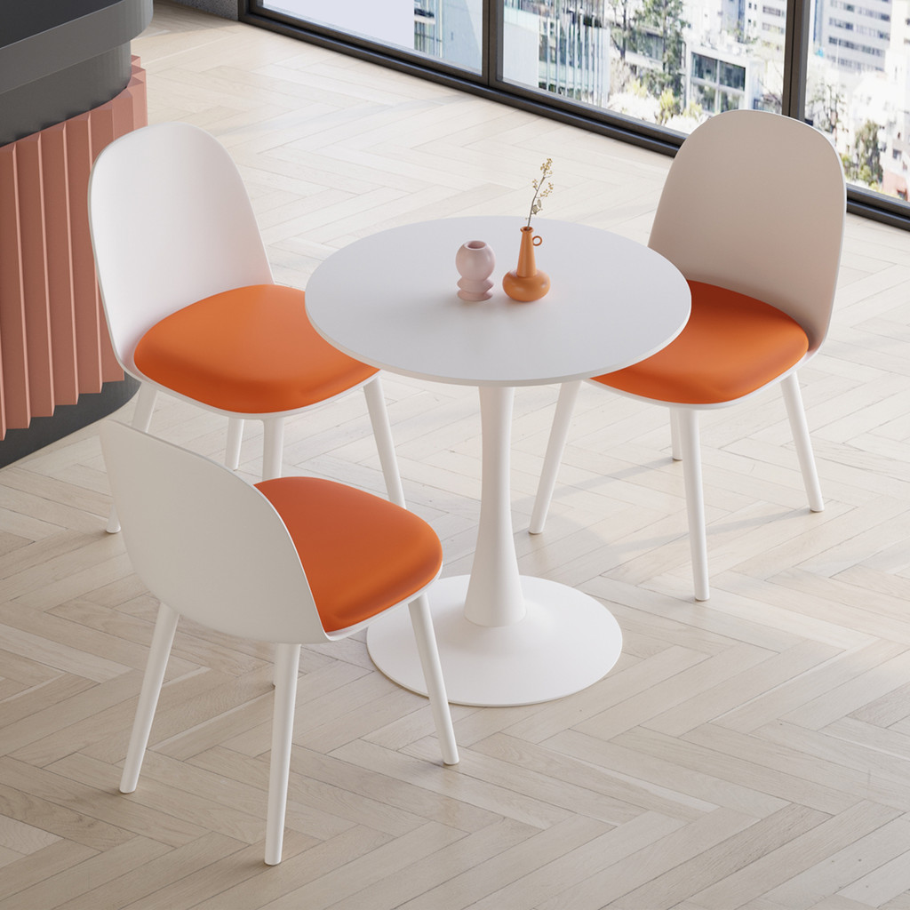 Office Reception Small Round Table Meeting Table and Chair Set Home ...