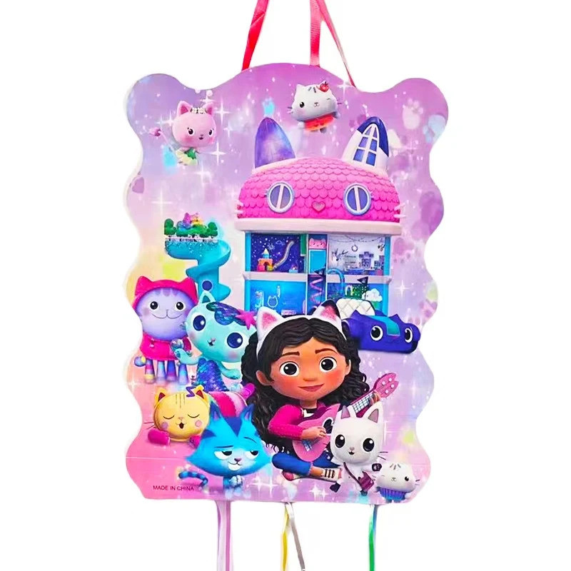 1Pcs Pink Gabby Dollhouse Cats Party Pinata Kids Girls Happy Birthday ...