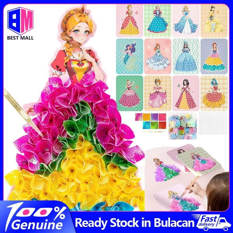 DIY Poke Paint Children Girl Handmade Poke Painting Princess Dress Up ...