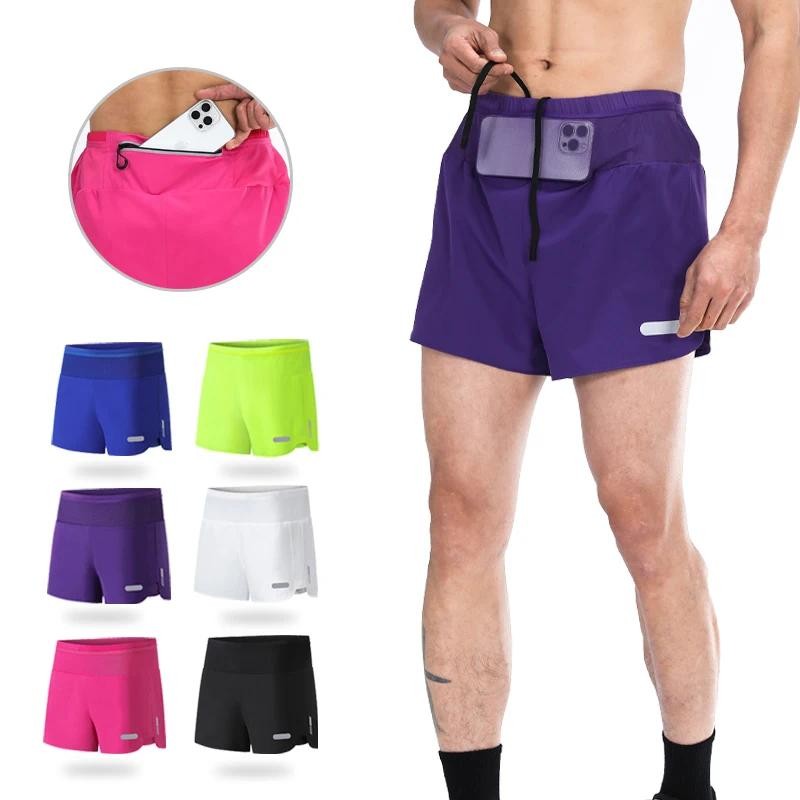 5 Pockets Men's Quick-Dry Double Layer Reflective Marathon Running ...