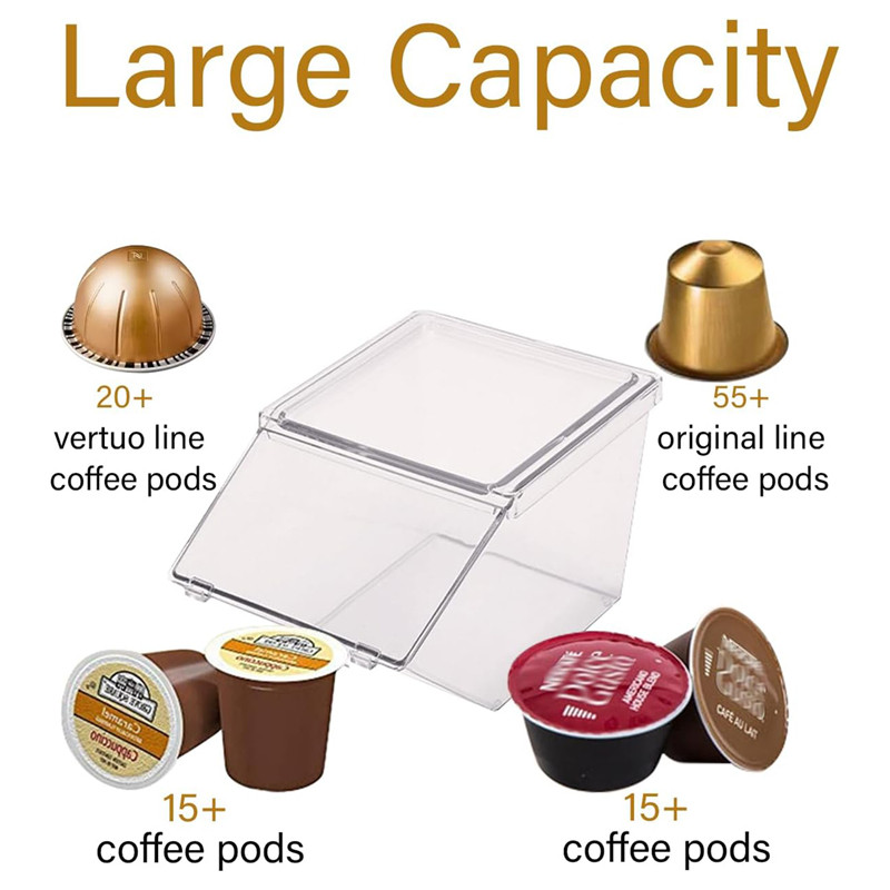 Uliekhy 2 Layers Clear Tea Bag Storage Container Stackable Coffee ...