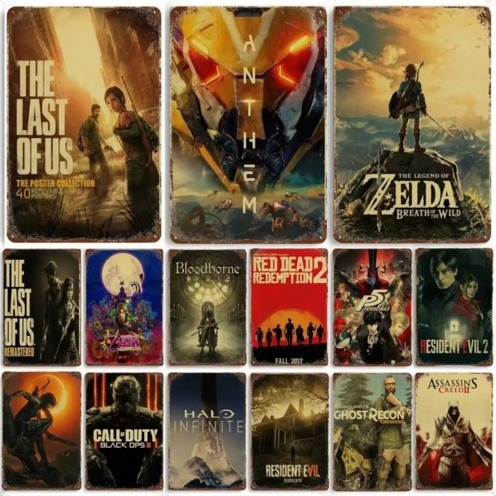 Vintage Game Series Posters Metal Sign Plaque Game Fans Collection ...