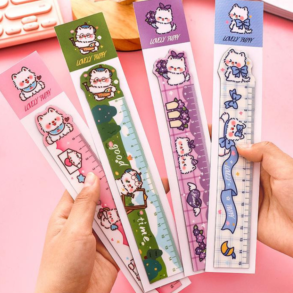-SS- ELASTIC MAGNET RULER 15 CM LONG CARTOON KAWAII CUTE MOTIF / KAWAII ...
