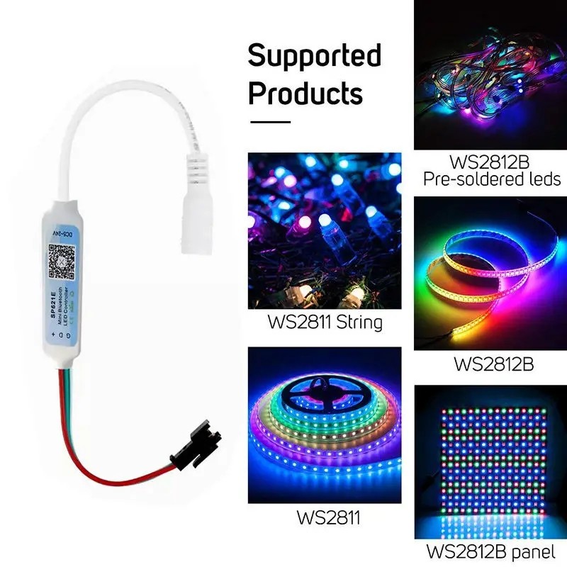 DC5-24V SP621E Mini Bluetooth Phantom LED Controller APP Control For ...