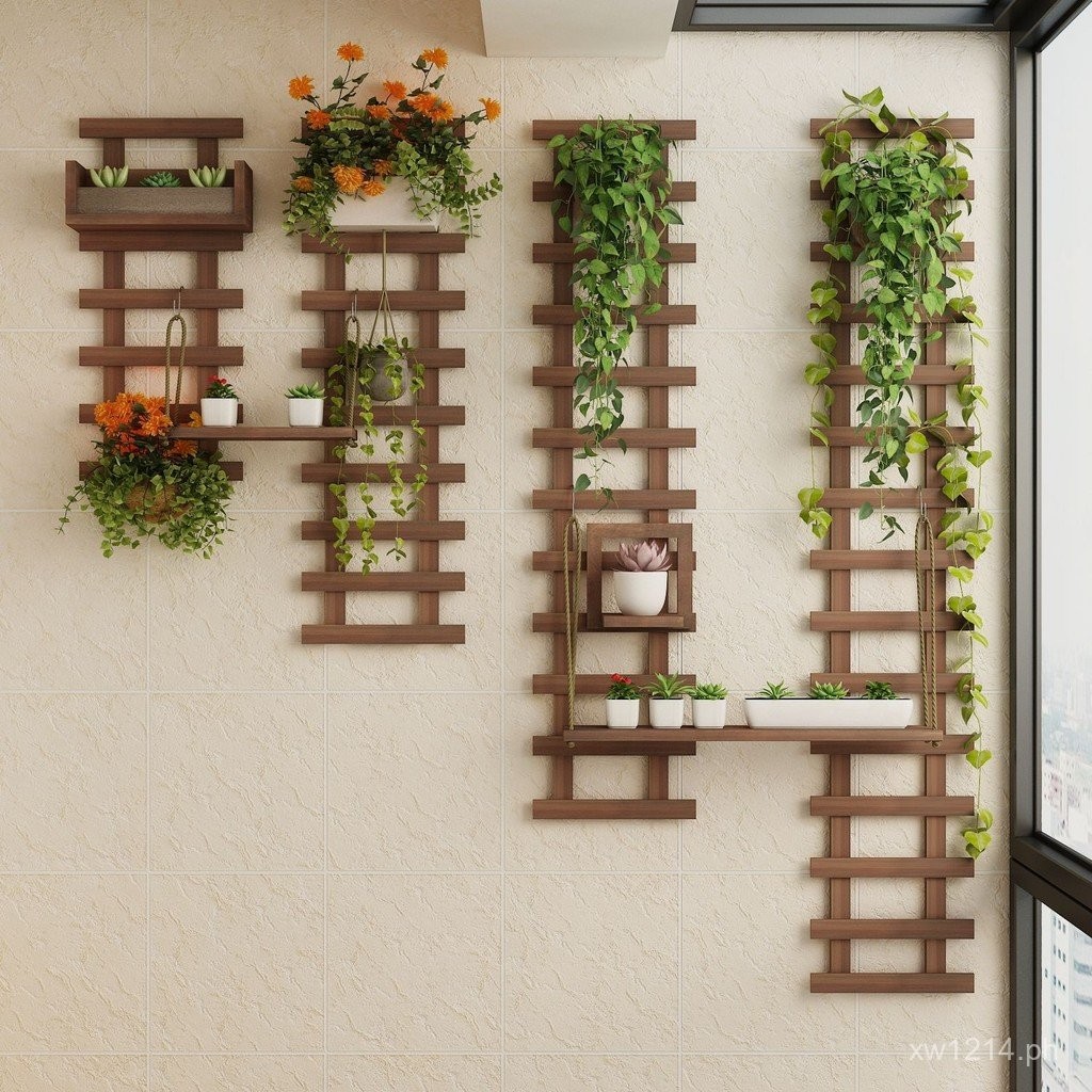 Wall Solid Wood Balcony Shelf Indoor Window Wooden Color Bay Window ...