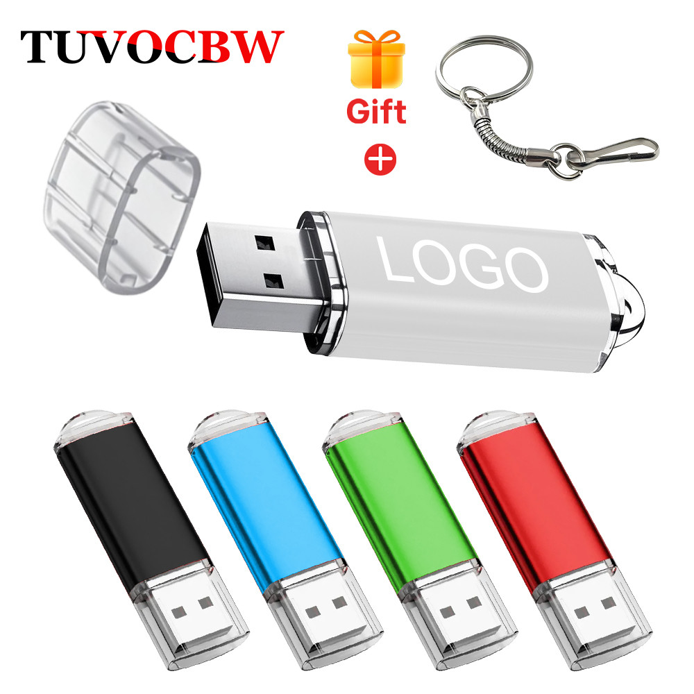 (Free Custom LOGO) Metal 2.0 USB Flash Drives 128GB Plug and Play Pen ...