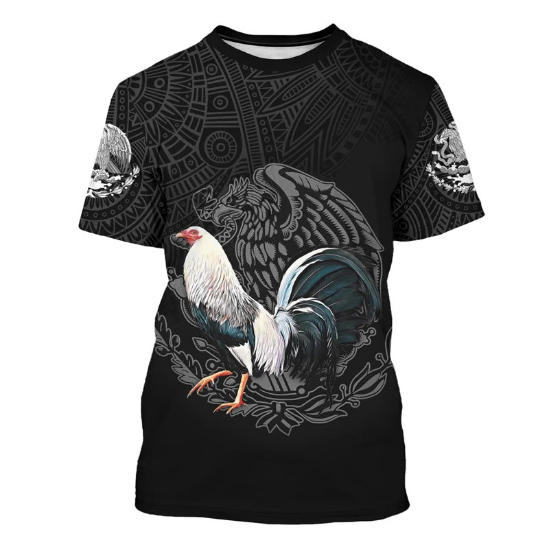 Vintage Rooster Graphic T Shirt For Men Funny Chicken 3D Printed T ...