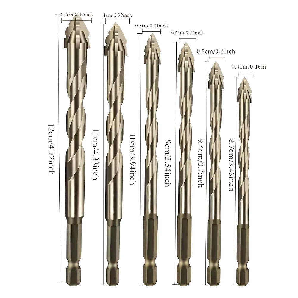 6PCS 4-Blade Saw Tooth Eccentric Drill Bit High-Strength Eccentric ...