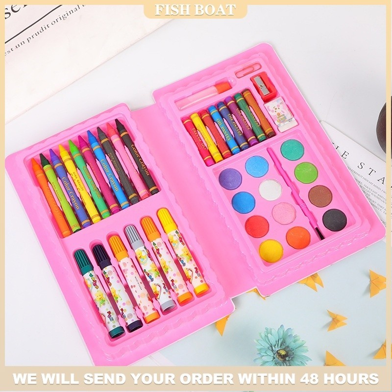42 pcs Kids Coloring Set Painting Water Color Crayon Drawing Set Art ...