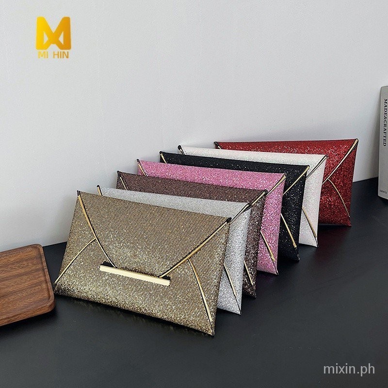 2024 Flow Envelope Dinner New Shiny Simple Clutch Bag 100120 | Shopee ...